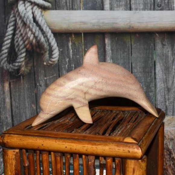 Art | Solid Stone Dolphin Statue Sculpture Tribal Sandstone Granite ...